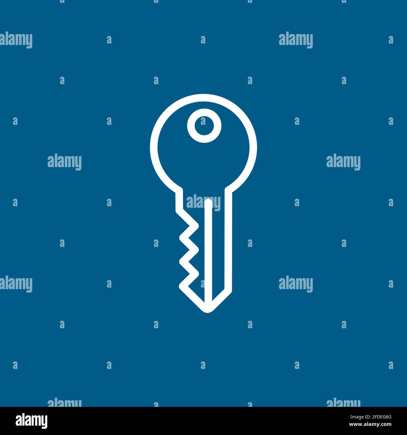 Key Line Icon On Blue Background. Blue Flat Style Vector Illustration ...