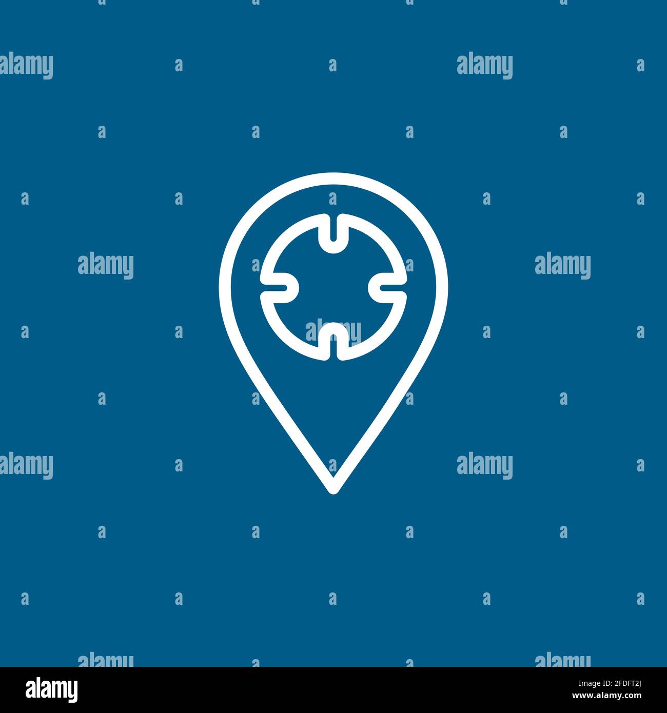 Locator Line Icon On Blue Background. Blue Flat Style Vector ...