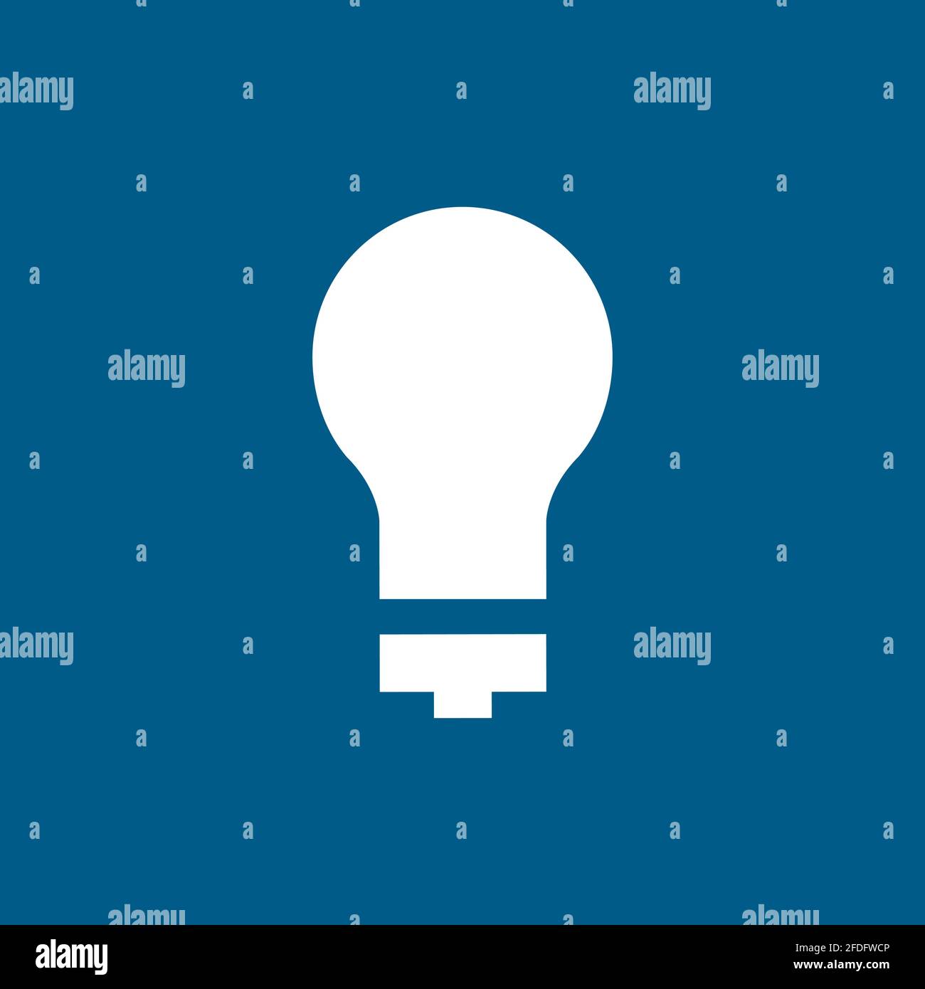 Light Bulb Icon On Blue Background. Blue Flat Style Vector Illustration ...