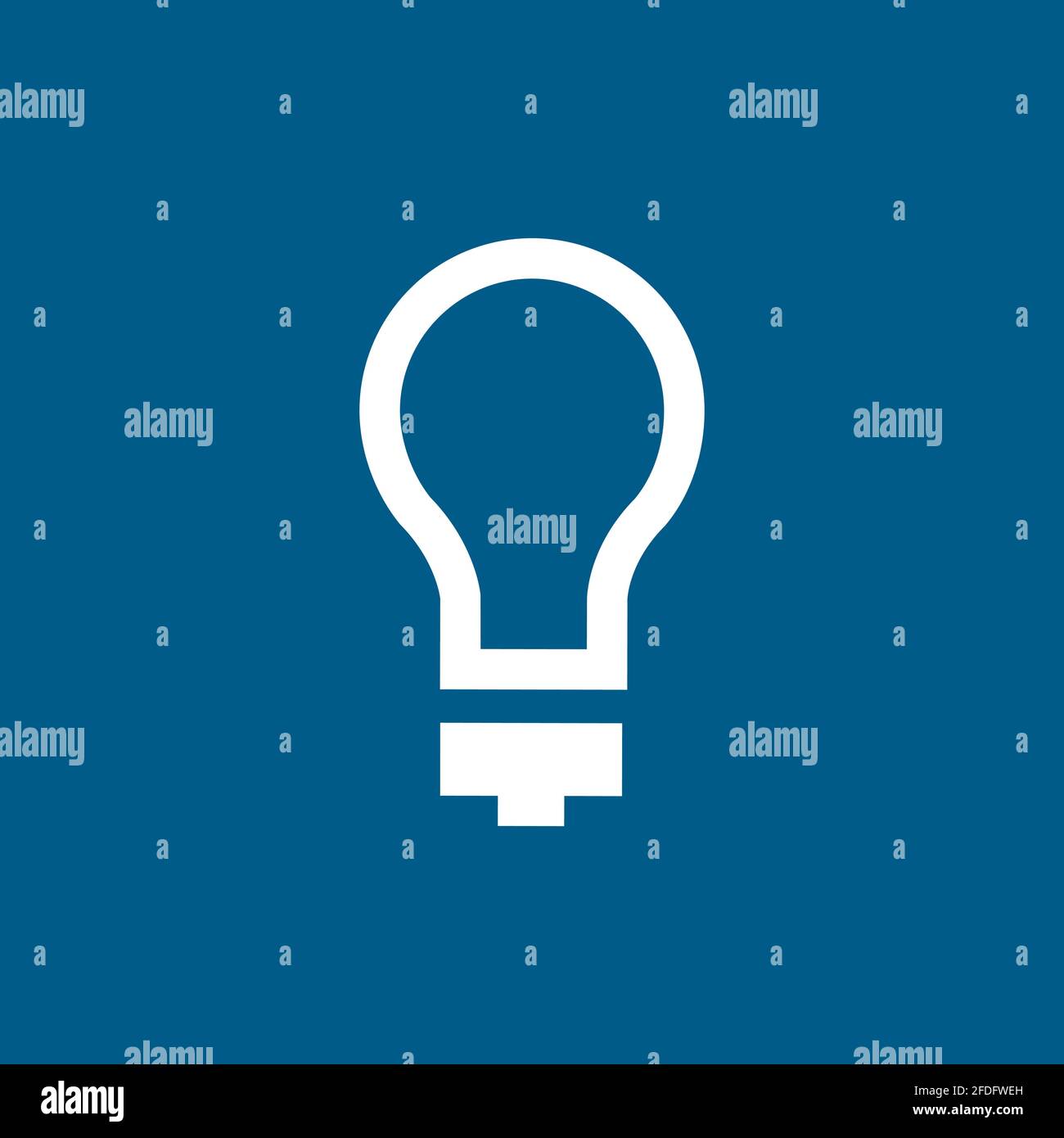 Light Bulb Icon On Blue Background. Blue Flat Style Vector Illustration ...