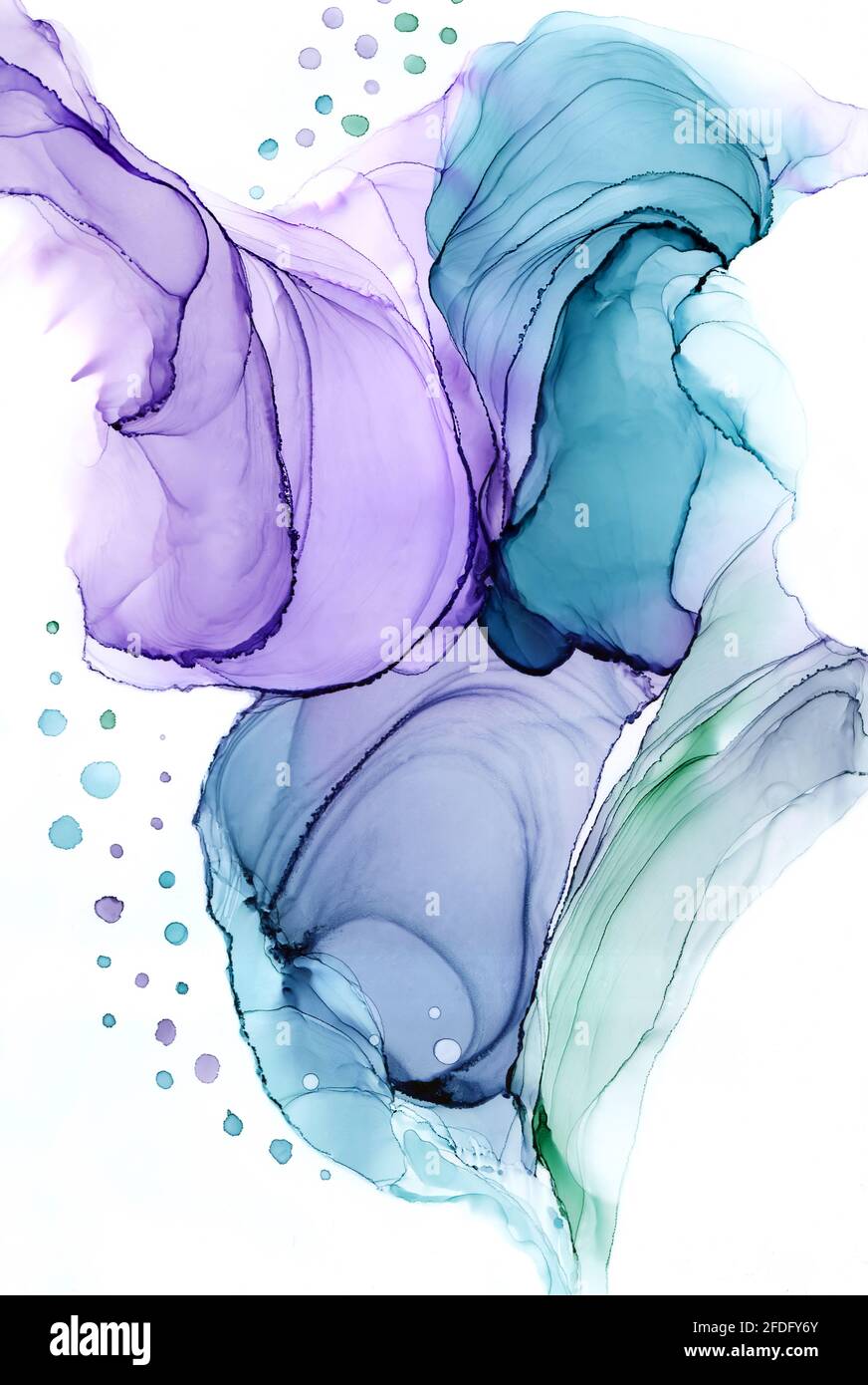 Abstract alcohol ink art hand drawing background composition Stock ...