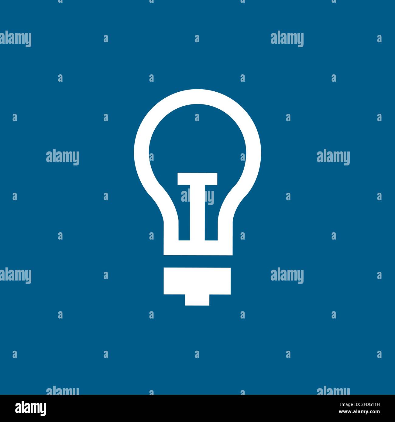 Light Bulb Icon On Blue Background. Blue Flat Style Vector Illustration ...
