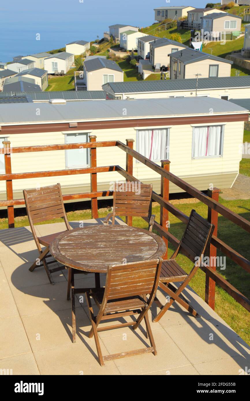 Beer Head Caravan Park near village of Beer in Devon Stock Photo - Alamy