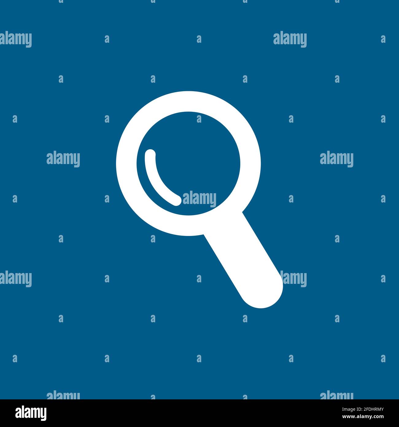 Magnifying Glass Icon On Blue Background. Blue Flat Style Vector ...
