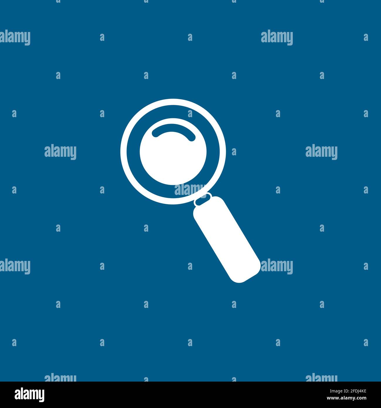 Magnifying Glass Icon On Blue Background. Blue Flat Style Vector ...