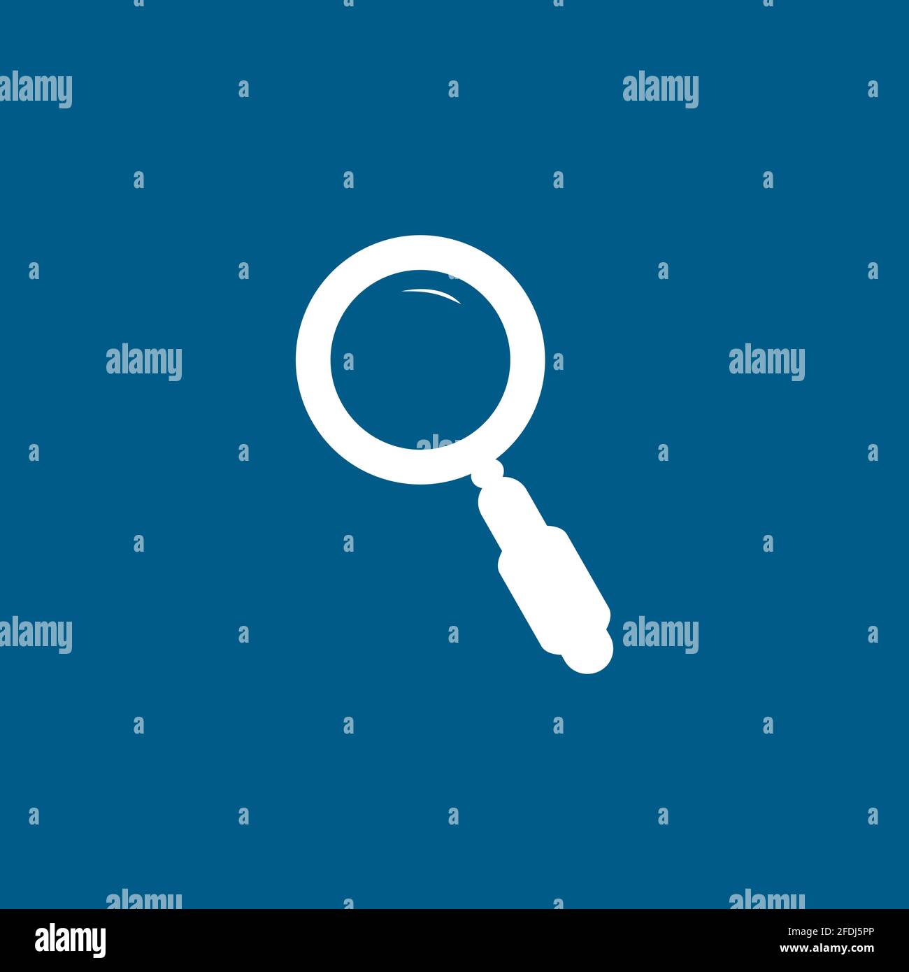 Magnifying Glass Icon On Blue Background. Blue Flat Style Vector ...