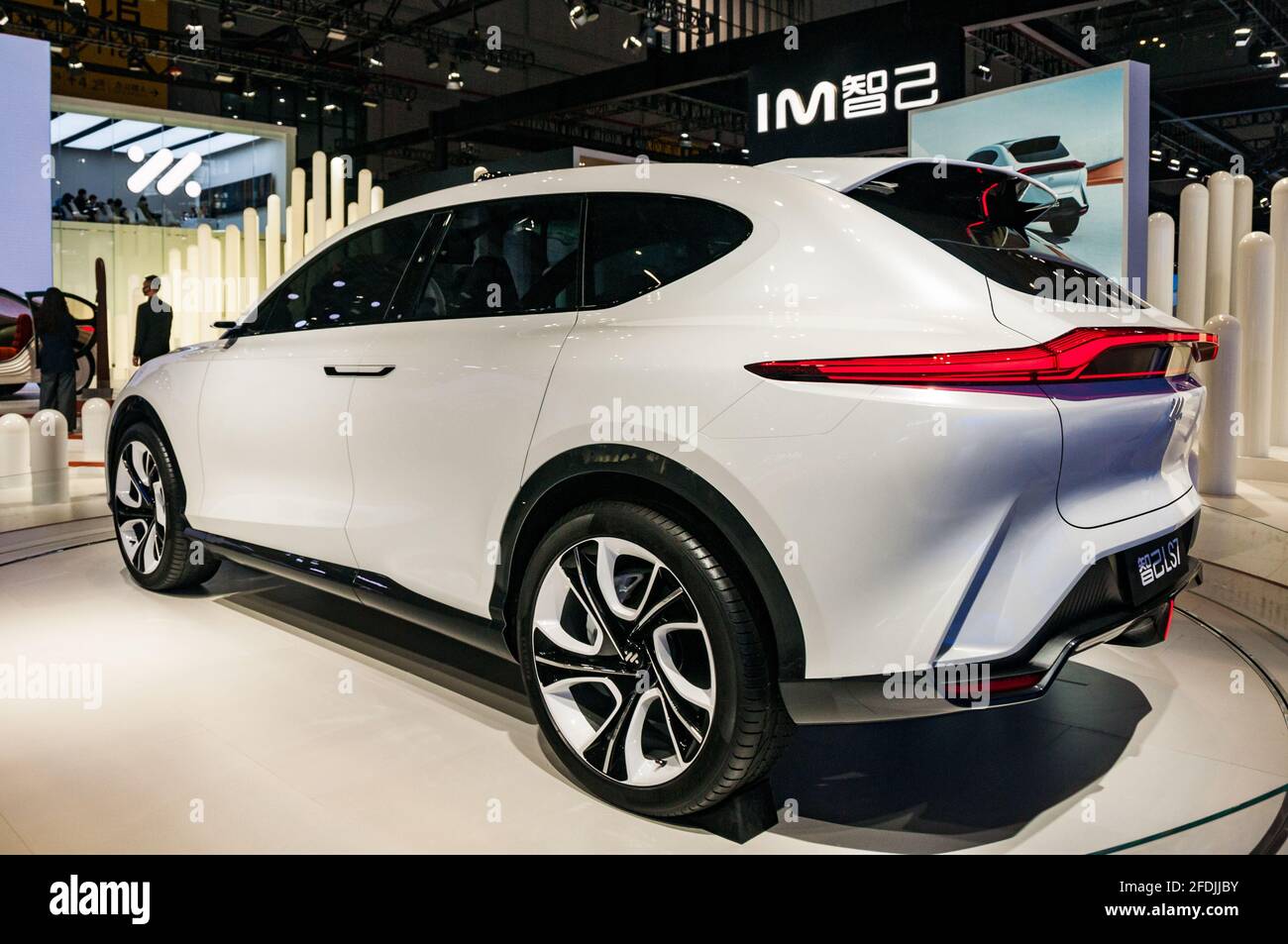The IM LS7 concept from a joint venture between SAIC and Alibaba on display at the 2021 Shanghai ...