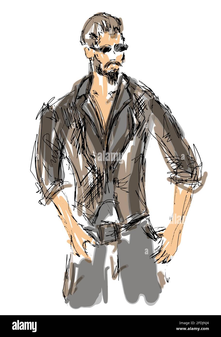 Outline sketch man hi-res stock photography and images - Alamy