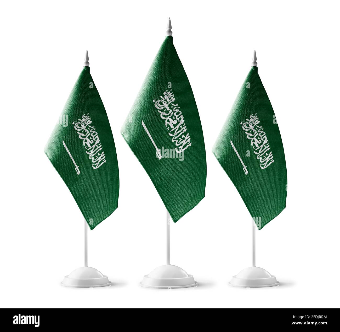 Small national flags of the Saudi Arabia on a white background Stock ...