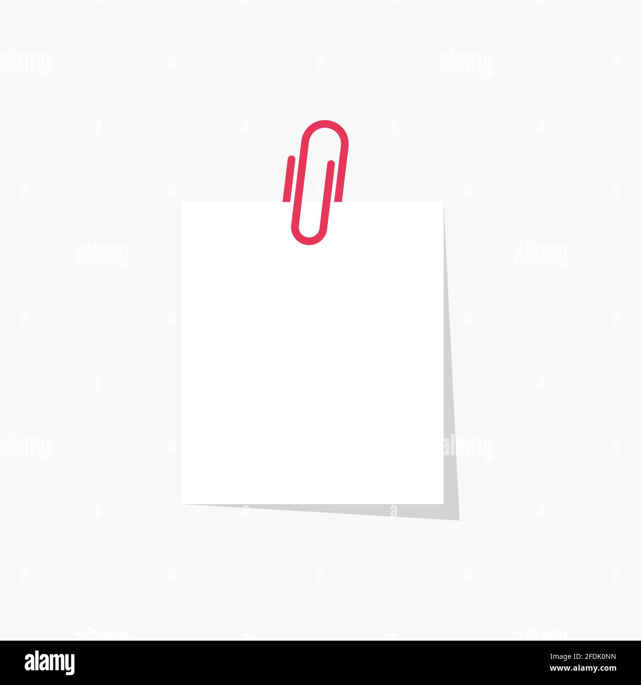 paperclip with blank white notepaper for your message or adding more ...