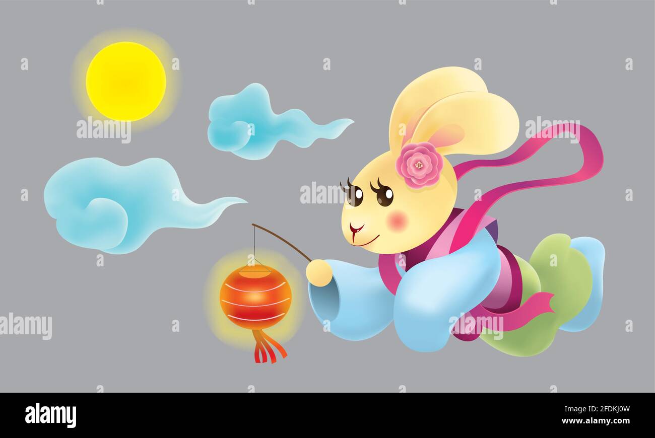 An isolated flying rabbit goddess Stock Vector Image & Art - Alamy