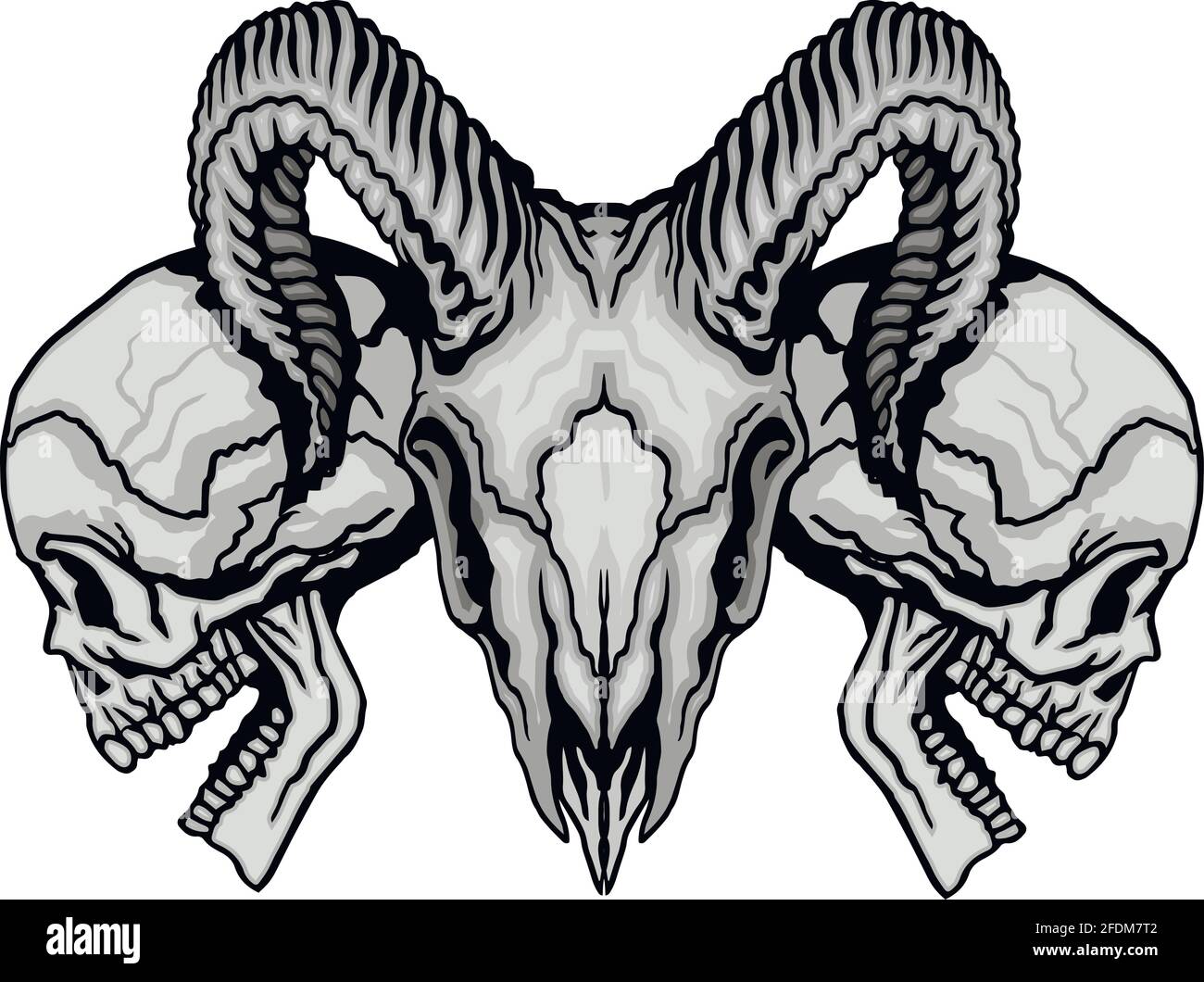 Gothic sign with goat skull, grunge vintage design t shirts Stock ...