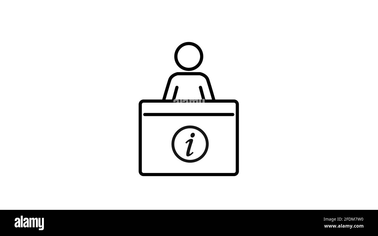 Reception of Information Point Icon. Vector isolated illustration Stock ...