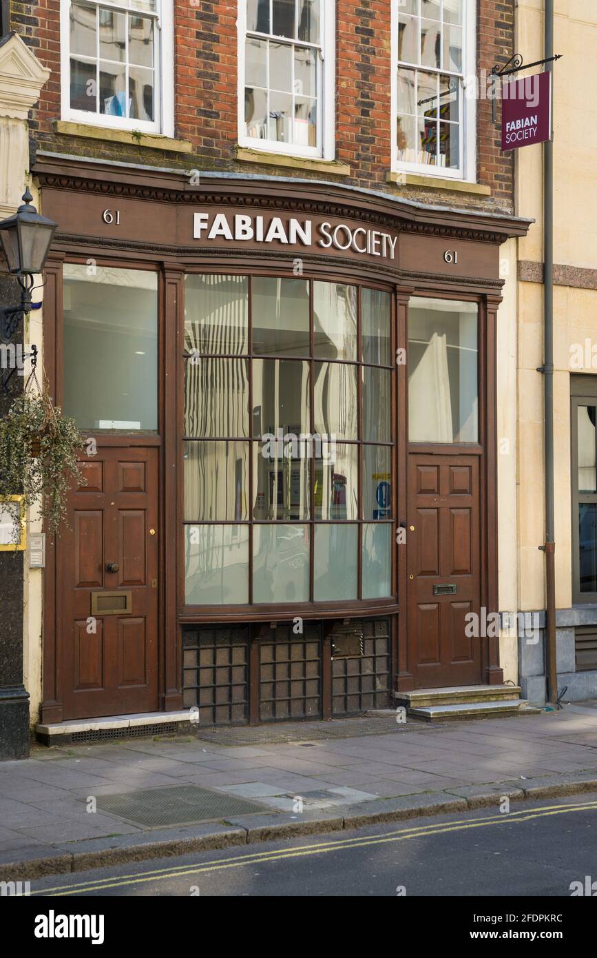 The London headquarters of the Fabian Society, an independent left ...