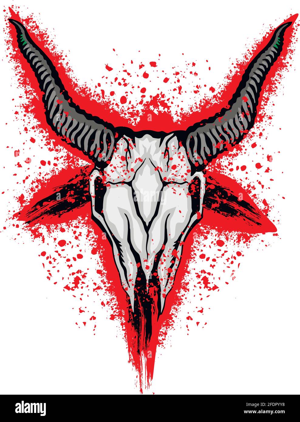 Gothic sign with goat skull, grunge vintage design t shirts Stock ...