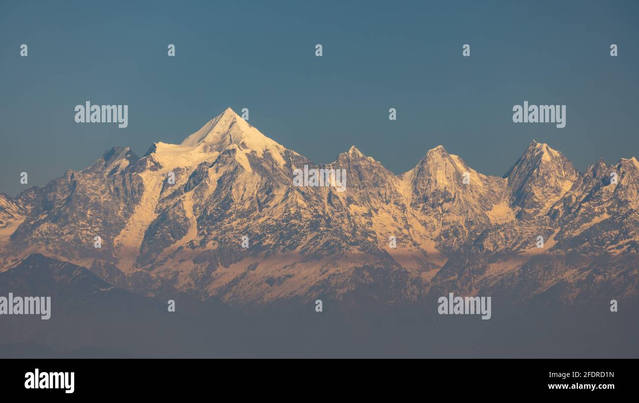 View of the famous Nanda Devi summit along with the Panchachuli peaks Stock Photo - Alamy