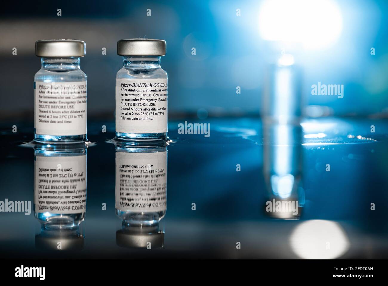 Two pfizer biontech covid 19 vaccine vials hi-res stock photography and ...