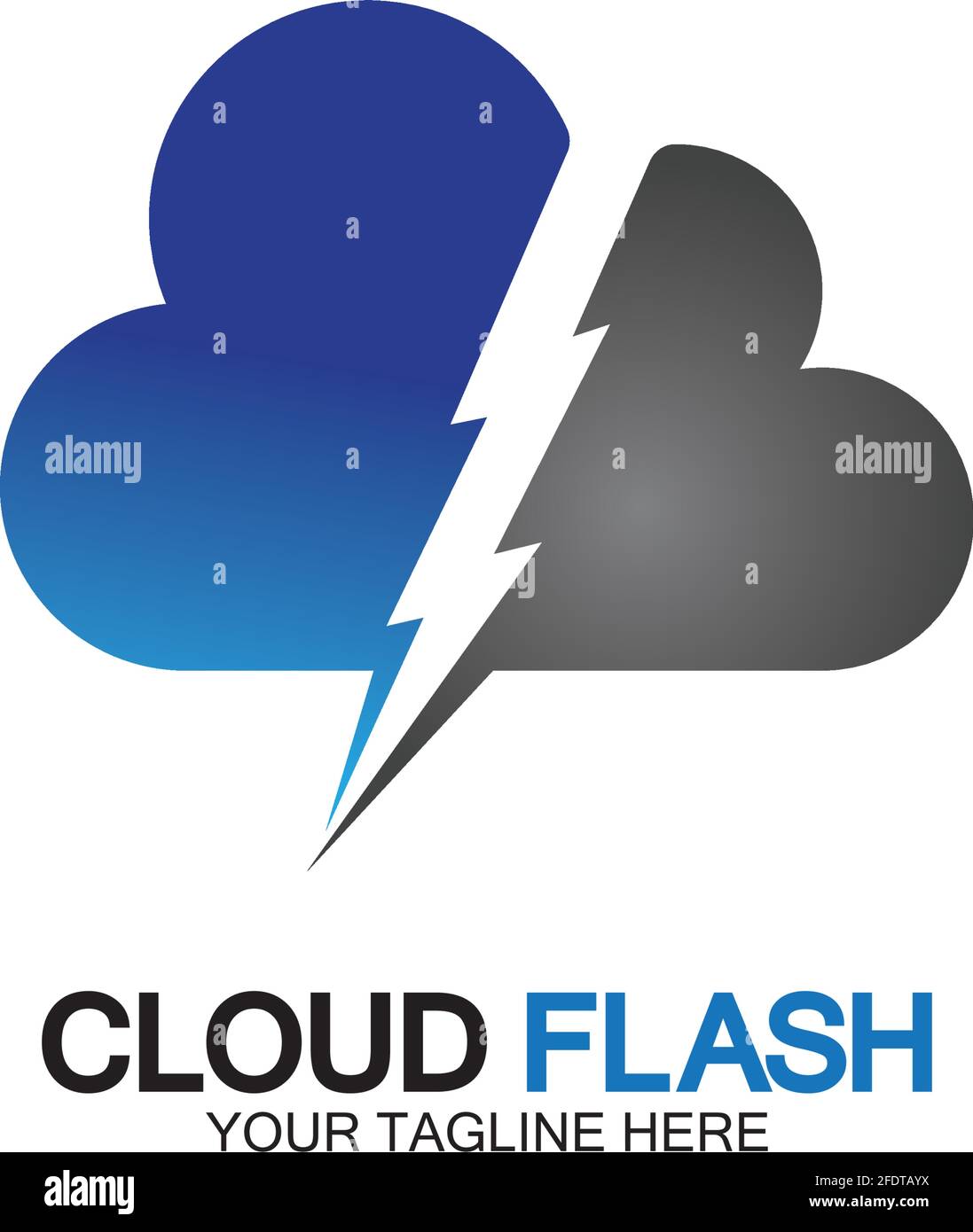 Cloud flash vector logo icon design template-vector Stock Vector Image ...