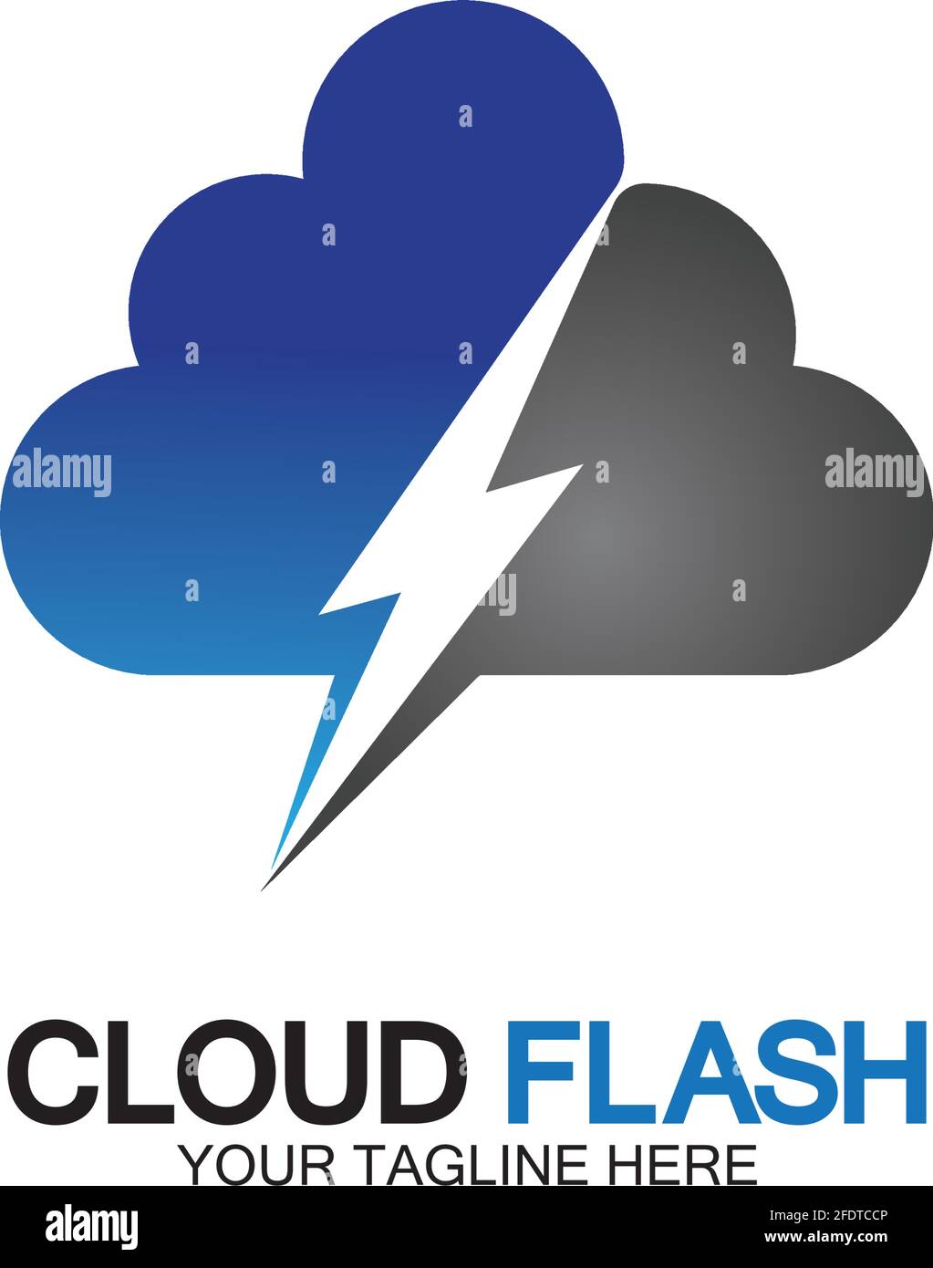 Cloud flash vector logo icon design template-vector Stock Vector Image ...