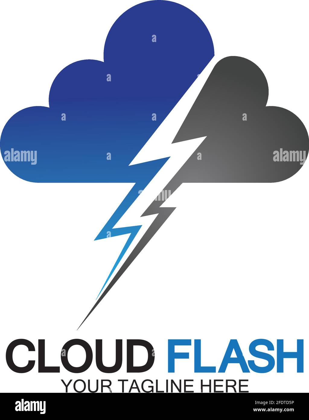 Cloud flash vector logo icon design template-vector Stock Vector Image ...