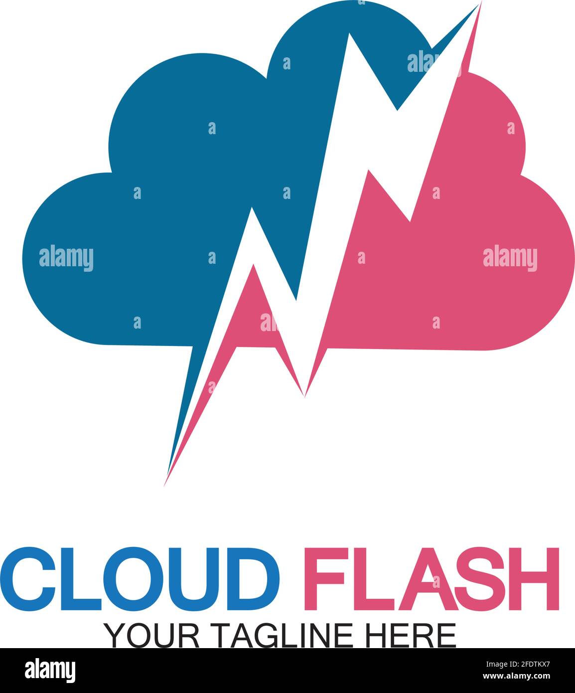 Cloud flash vector logo icon design template-vector Stock Vector Image ...
