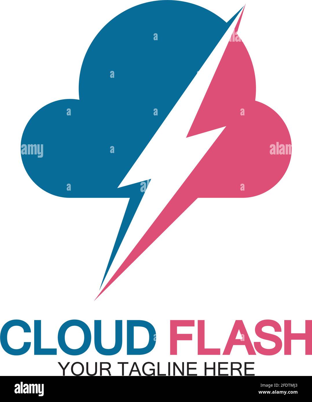 Cloud flash vector logo icon design template-vector Stock Vector Image ...