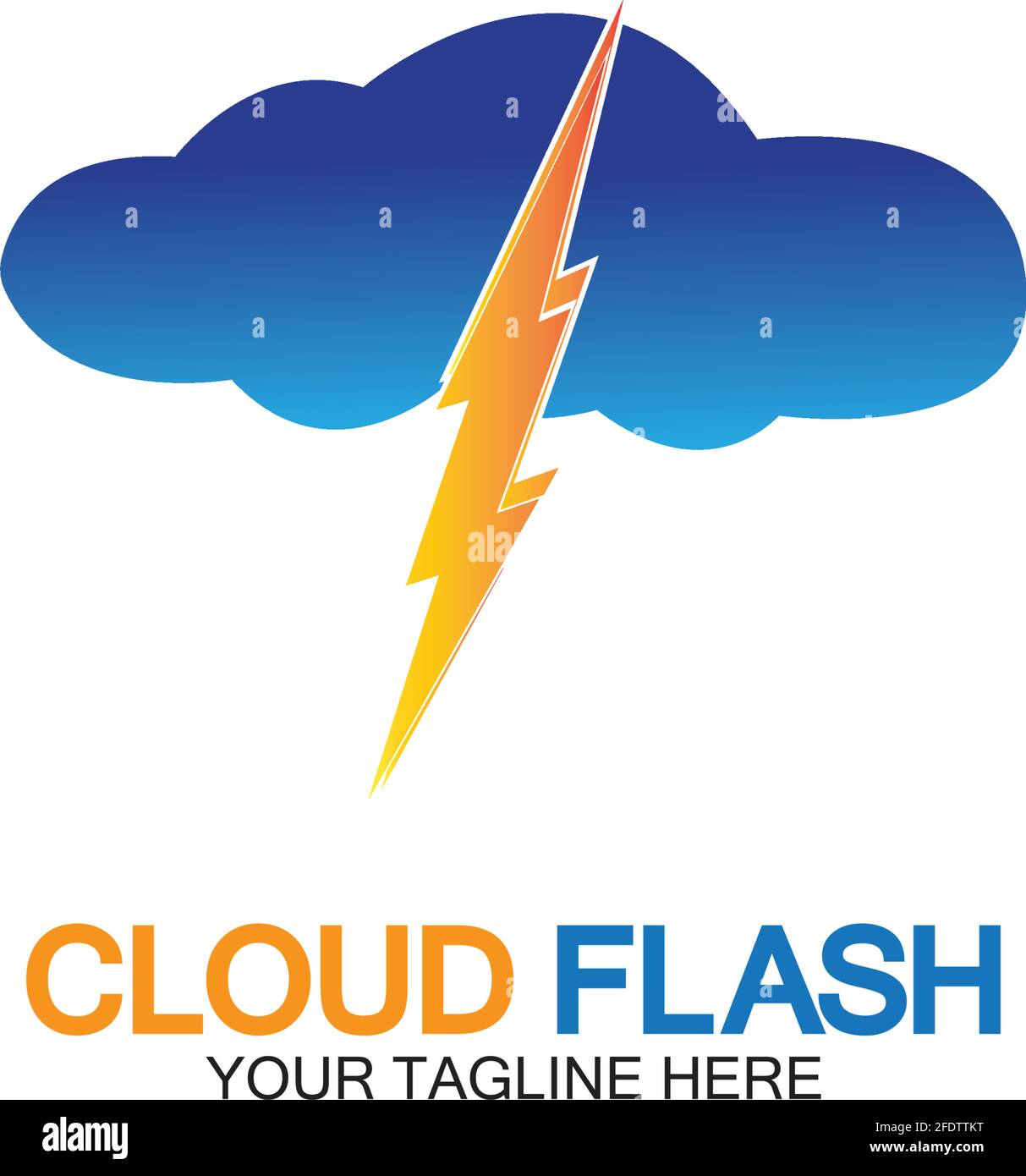 Cloud flash vector logo icon design template-vector Stock Vector Image ...