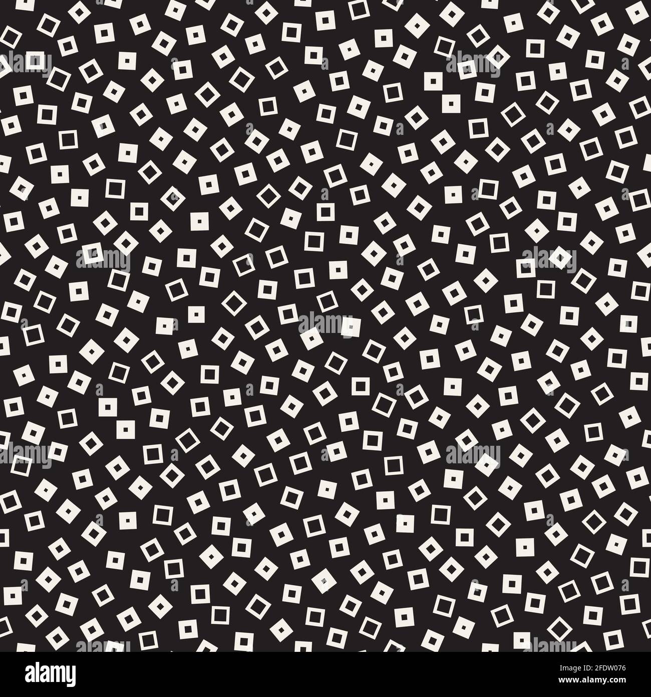 Seamless chaotic patterns. Randomly scattered geometric square triangle ...