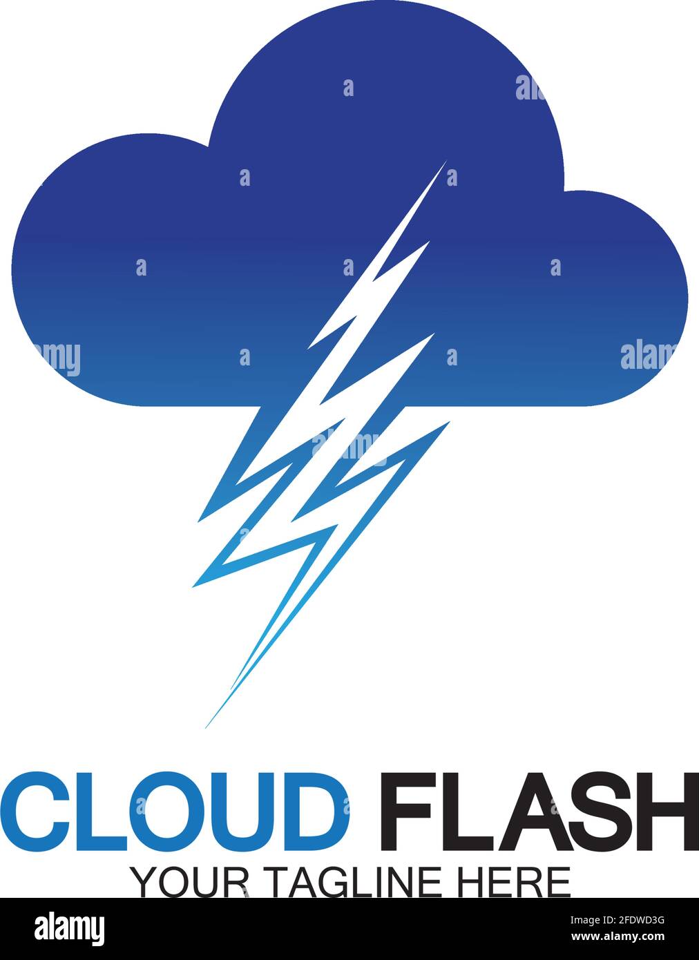 Cloud flash vector logo icon design template-vector Stock Vector Image ...
