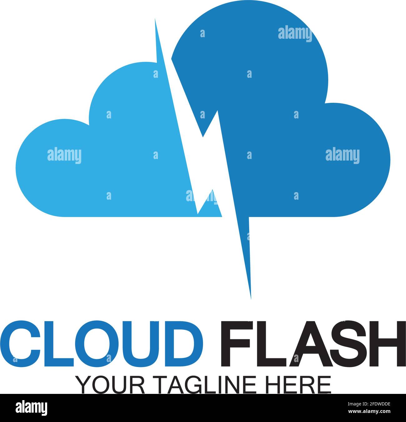 Cloud flash vector logo icon design template-vector Stock Vector Image ...