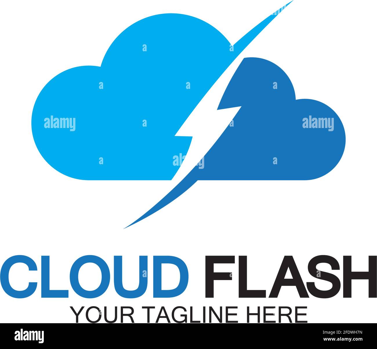 Cloud flash vector logo icon design template-vector Stock Vector Image ...