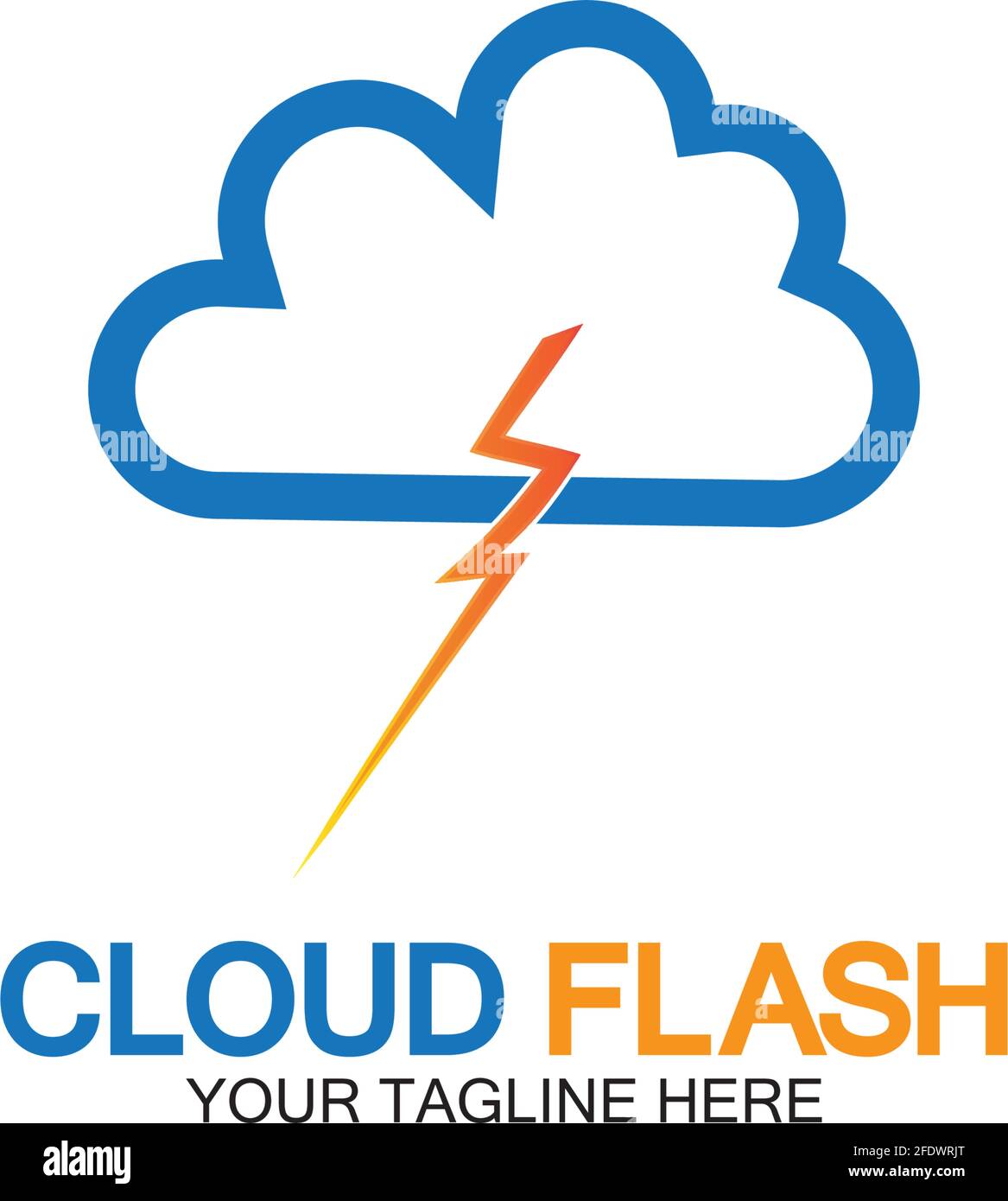 Cloud flash vector logo icon design template-vector Stock Vector Image ...