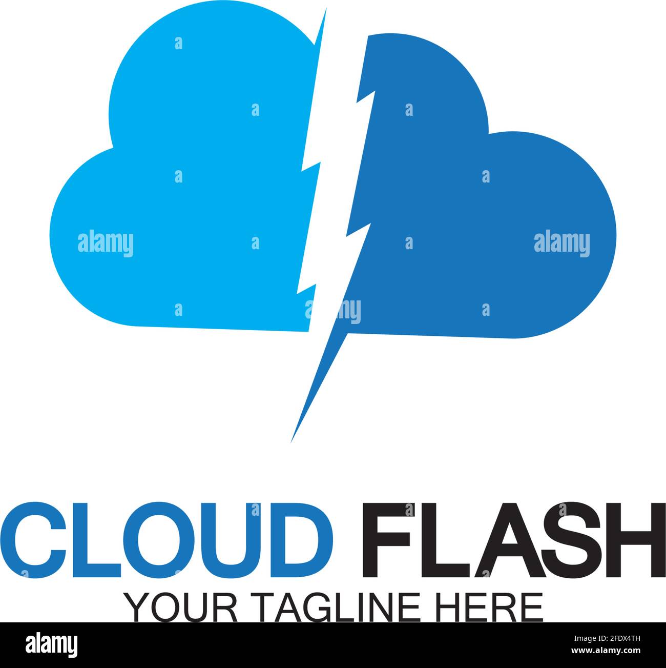 Cloud flash vector logo icon design template-vector Stock Vector Image ...