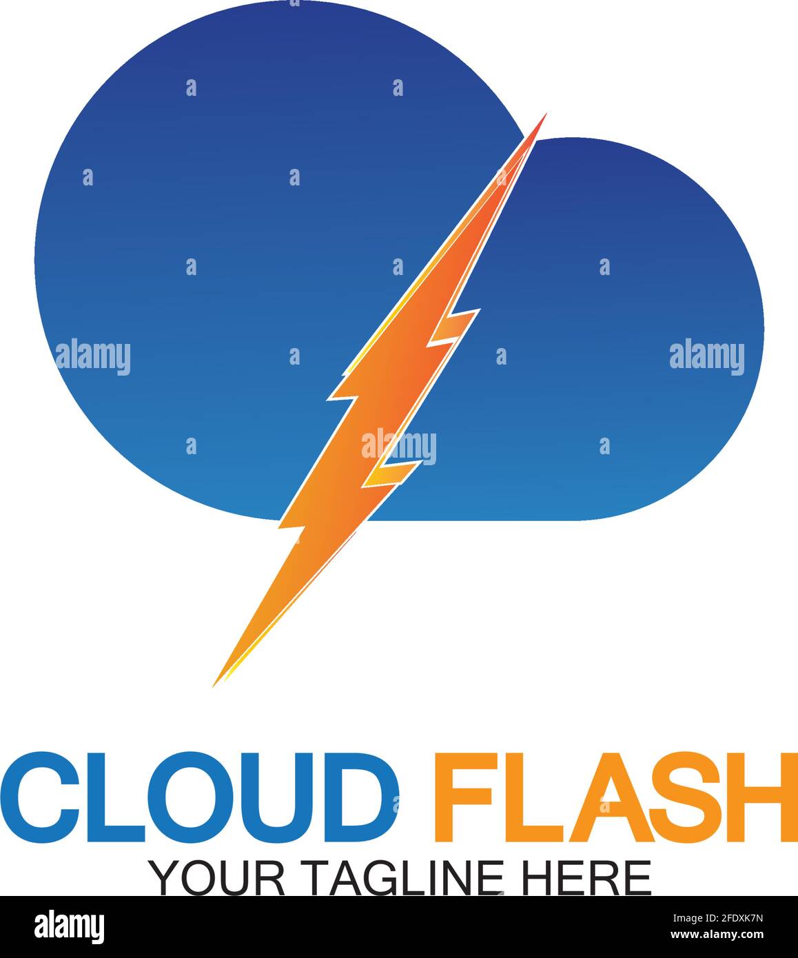 Cloud flash vector logo icon design template-vector Stock Vector Image ...