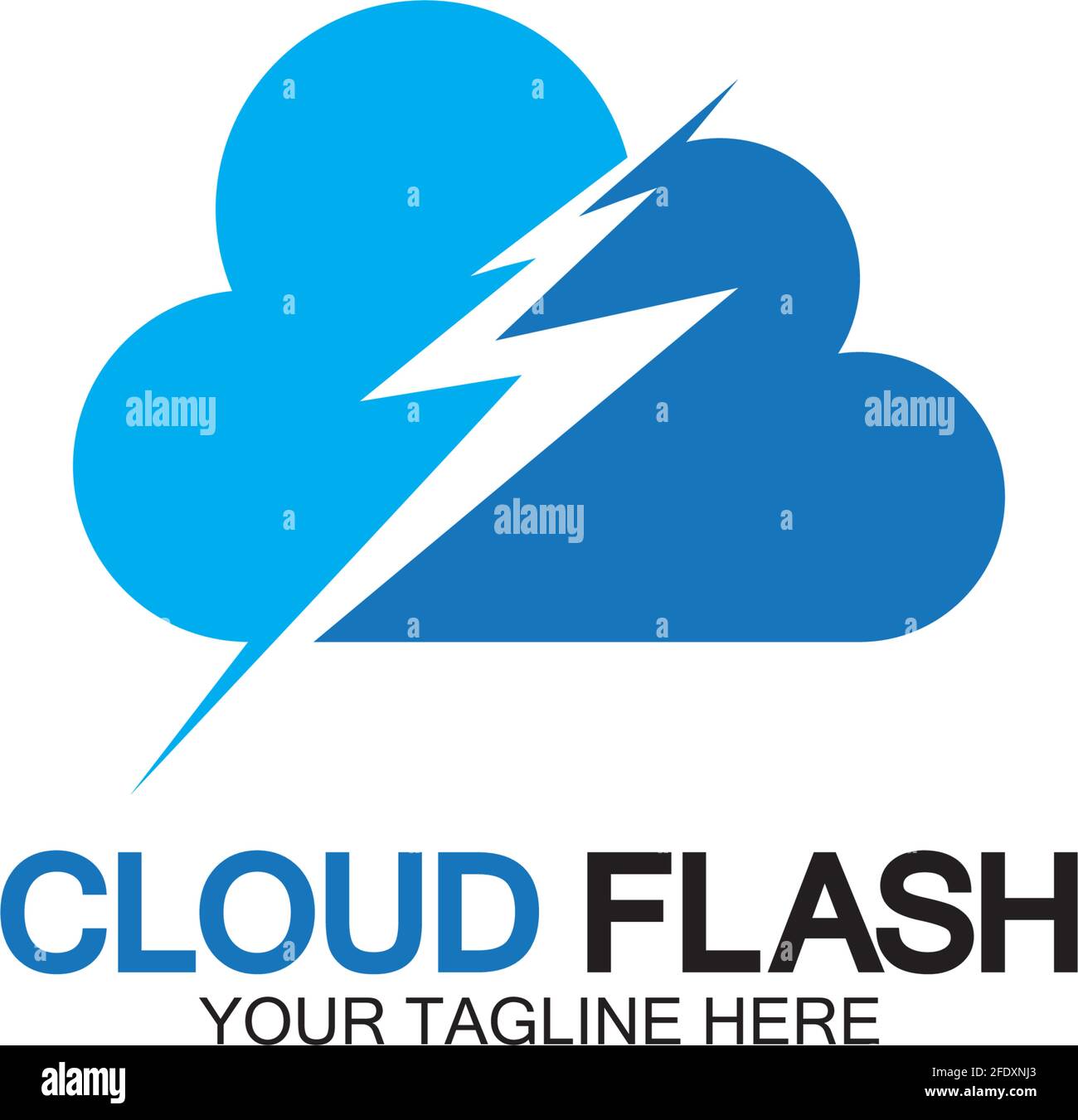 Cloud flash vector logo icon design template-vector Stock Vector Image ...
