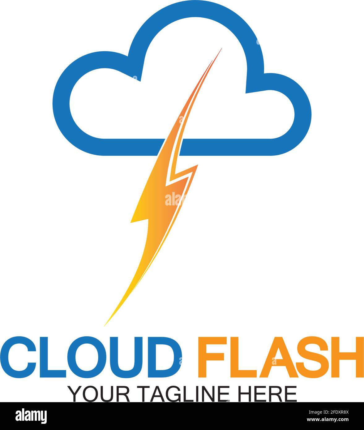 Cloud flash vector logo icon design template-vector Stock Vector Image ...