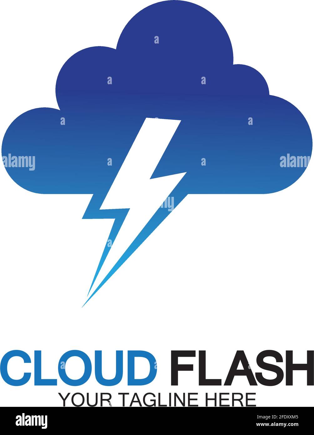 Cloud flash vector logo icon design template-vector Stock Vector Image ...