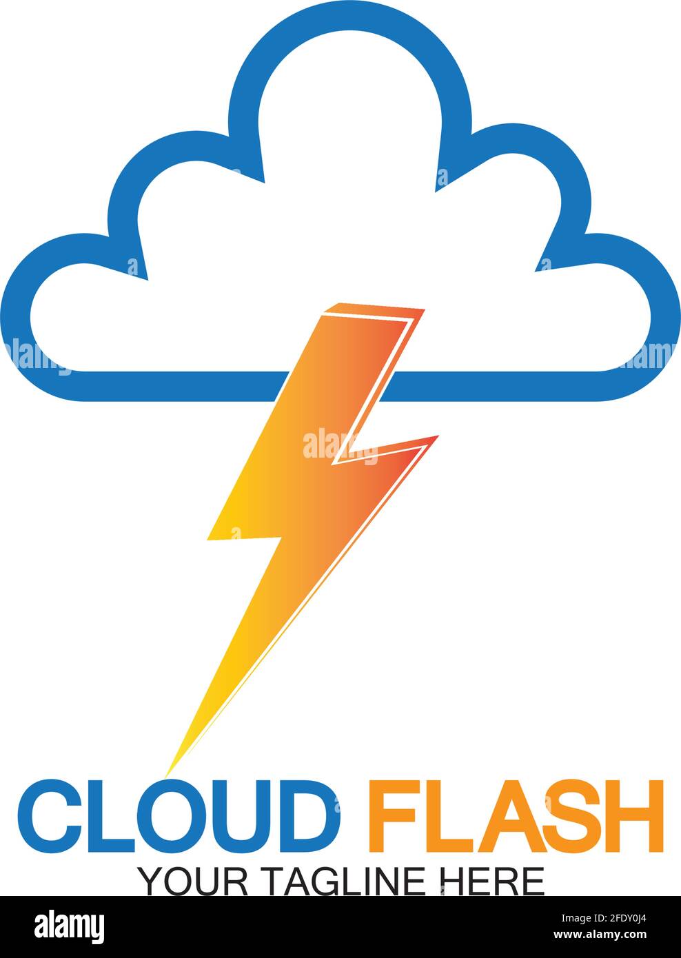 Cloud flash vector logo icon design template-vector Stock Vector Image ...