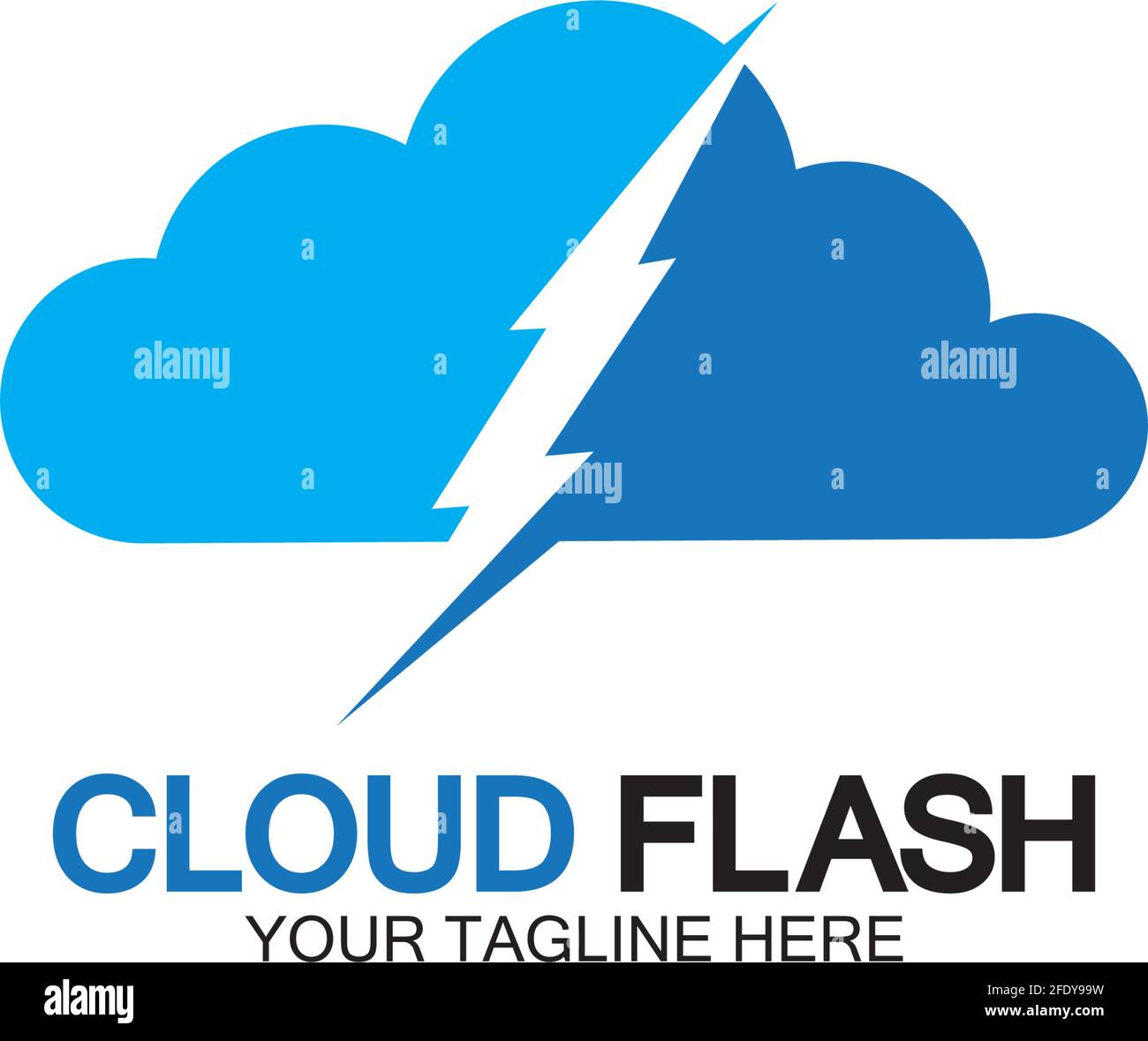 Cloud flash vector logo icon design template-vector Stock Vector Image ...