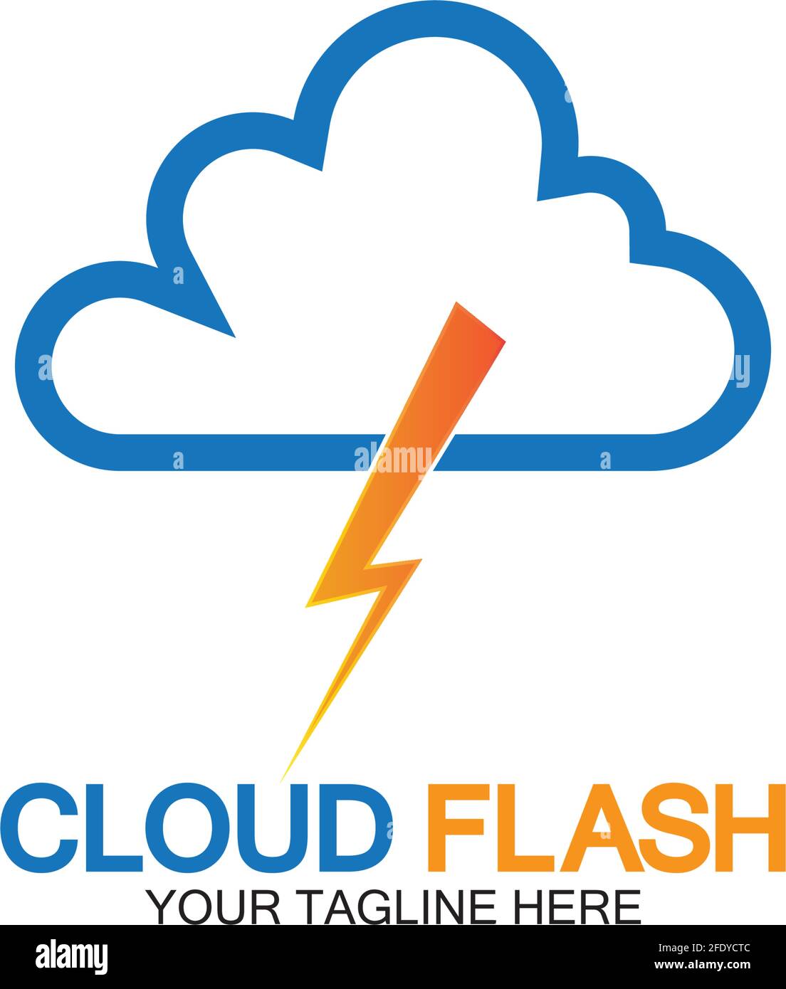 Cloud flash vector logo icon design template-vector Stock Vector Image ...