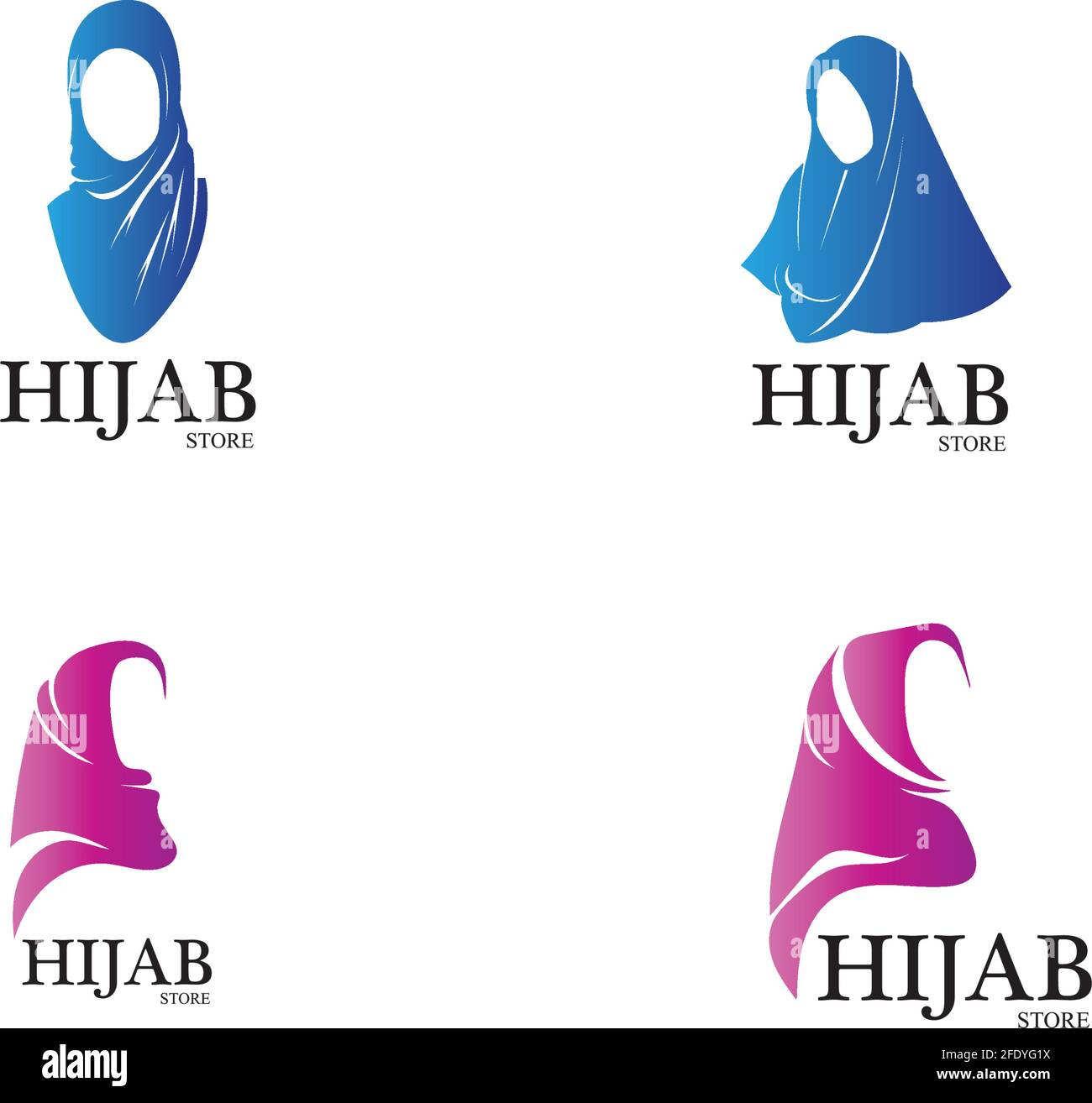 muslimah hijab logo template vector illustration design-vector Stock ...