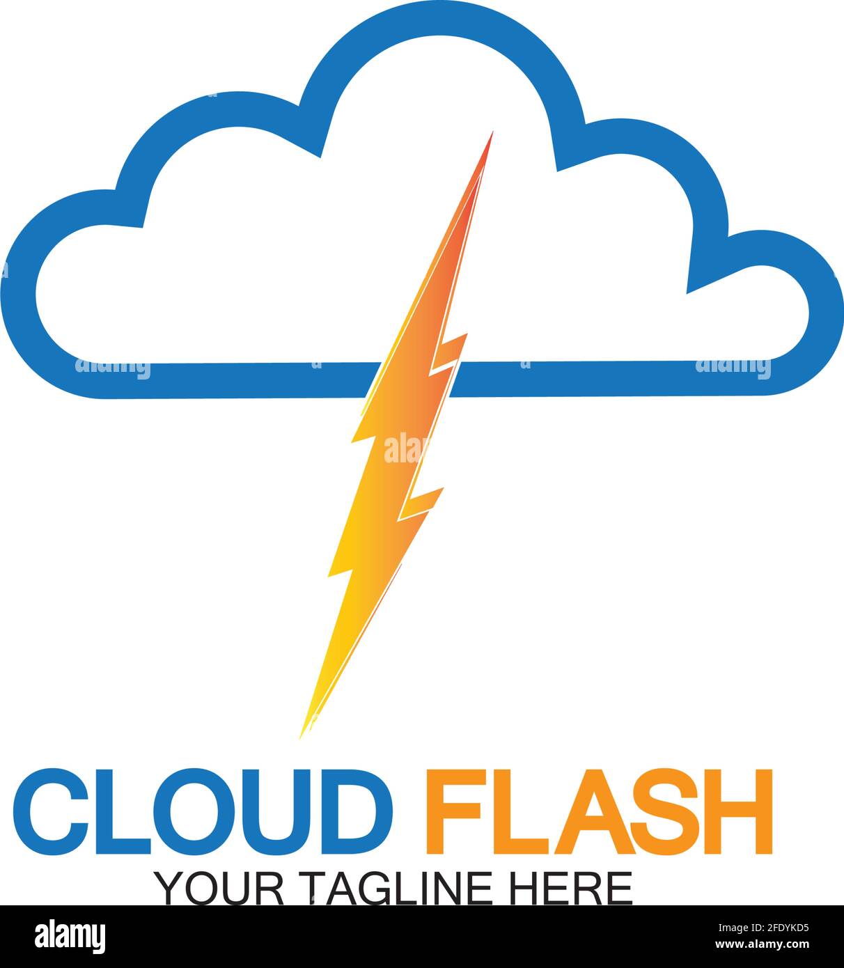 Cloud flash vector logo icon design template-vector Stock Vector Image ...