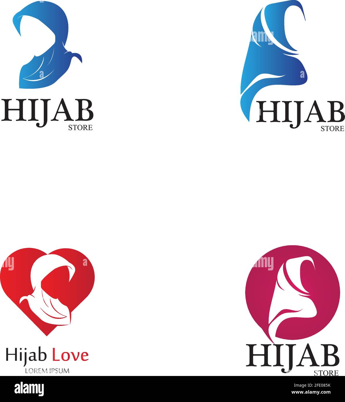 muslimah hijab logo template vector illustration design-vector Stock ...
