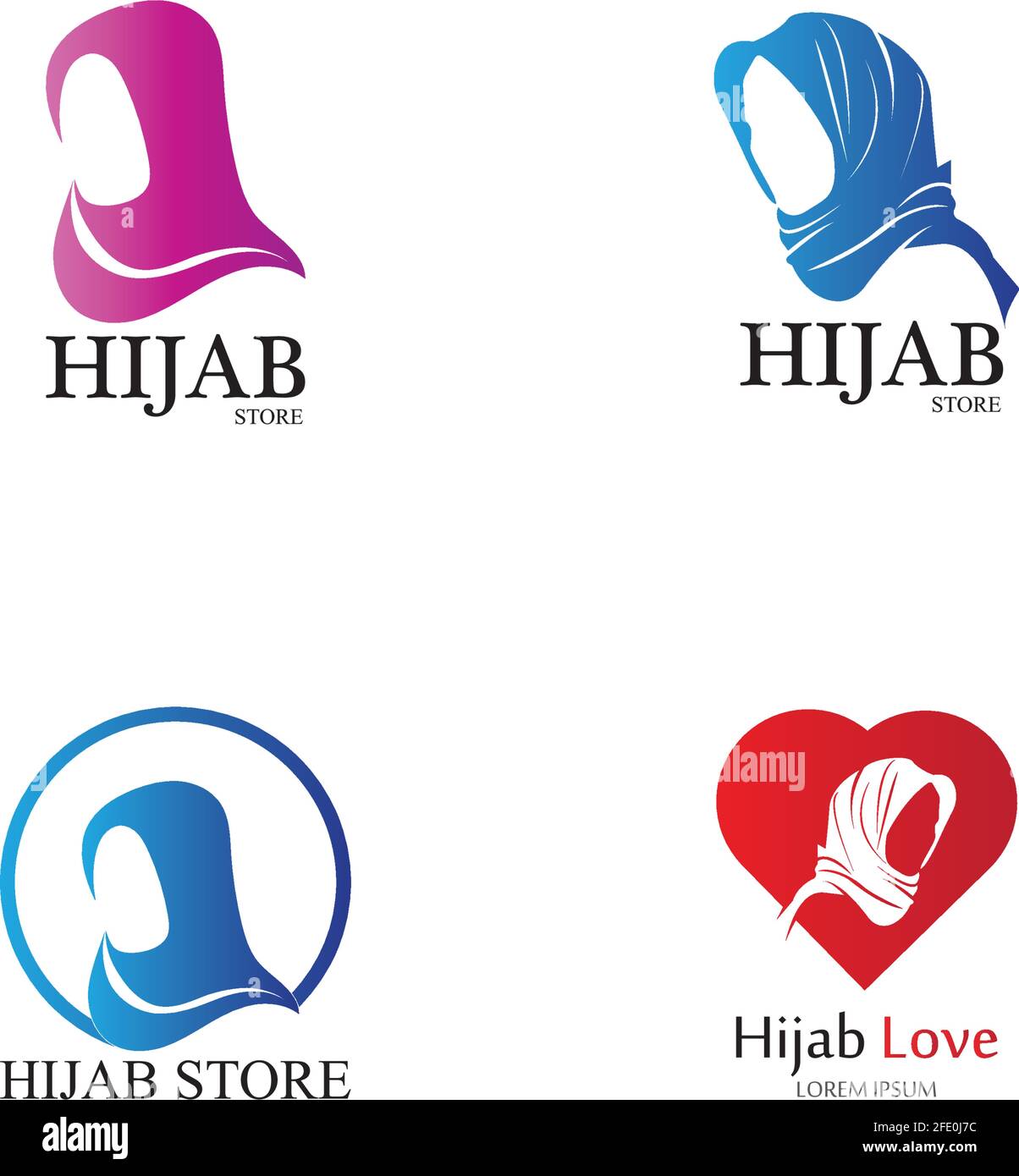 muslimah hijab logo template vector illustration design-vector Stock ...