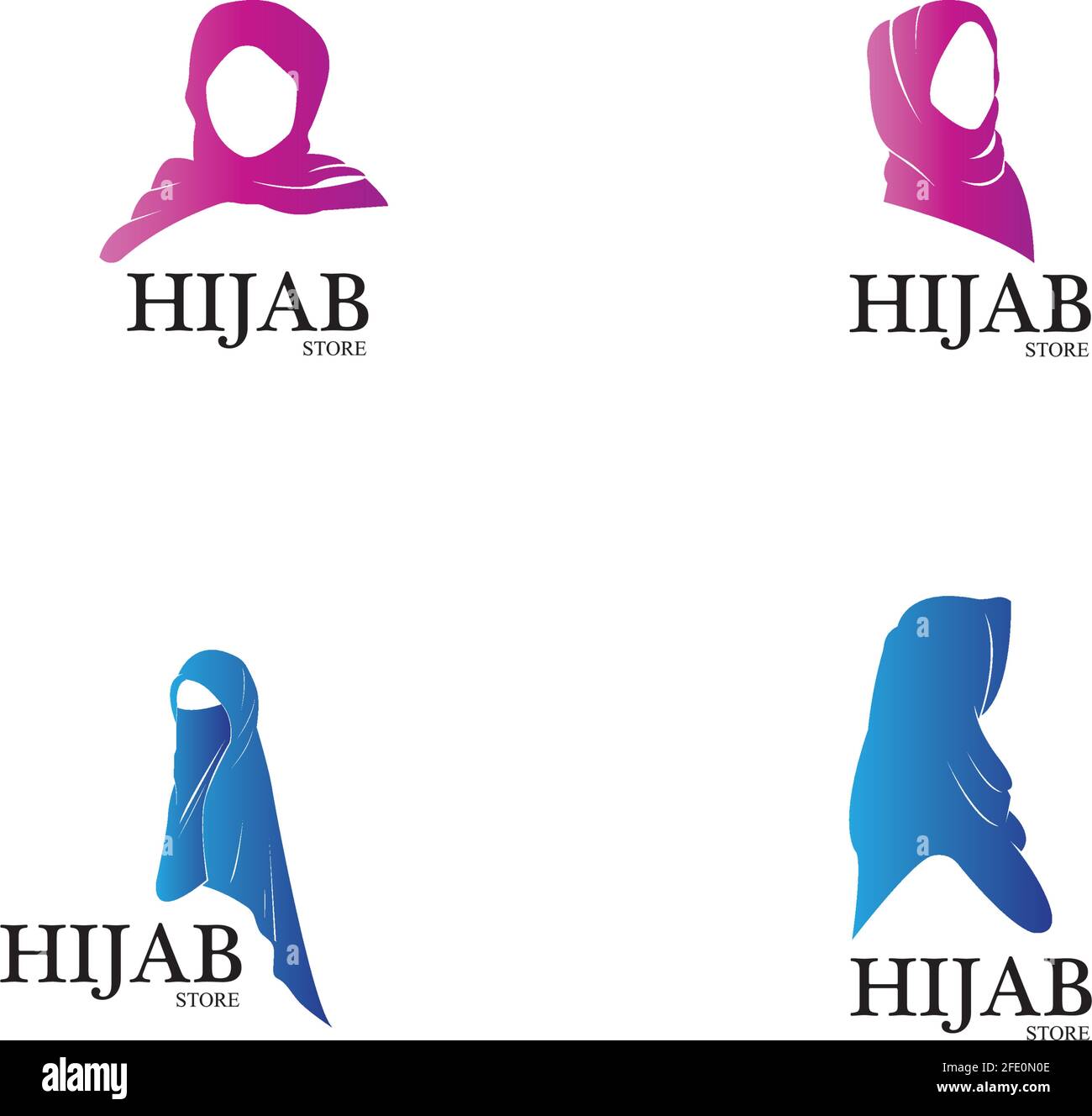 muslimah hijab logo template vector illustration design-vector Stock ...