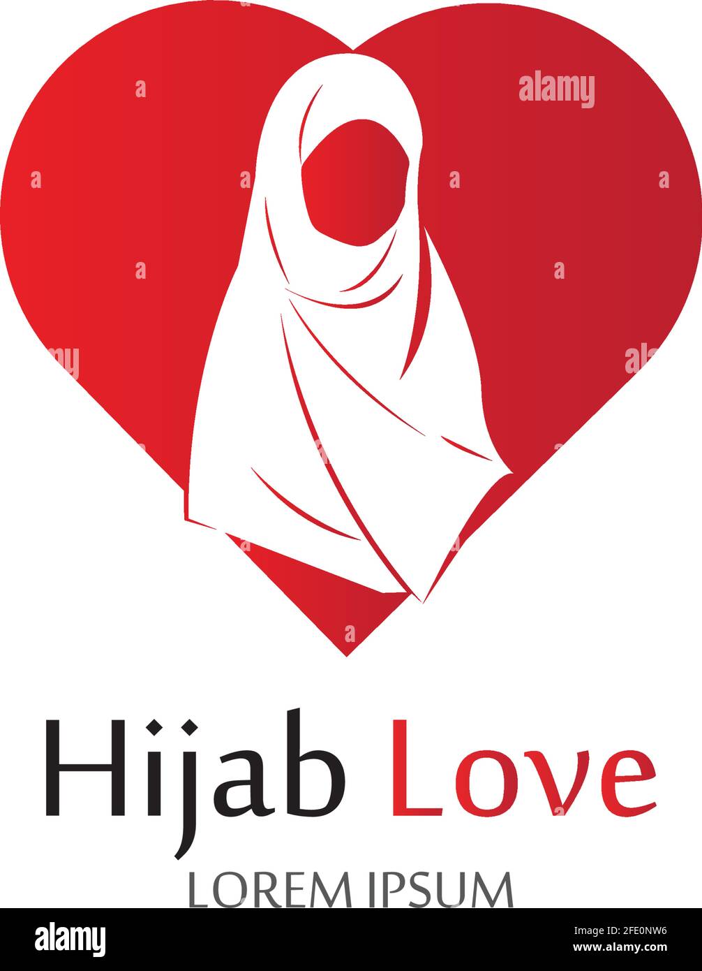 Hijab Love logo vector icon design template-vector Stock Vector Image ...