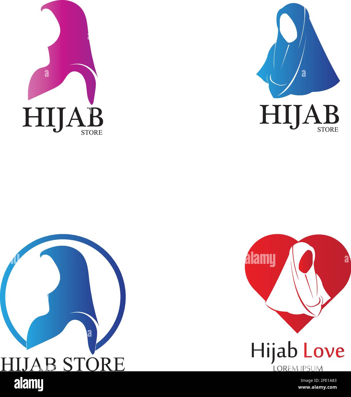 muslimah hijab logo template vector illustration design-vector Stock ...