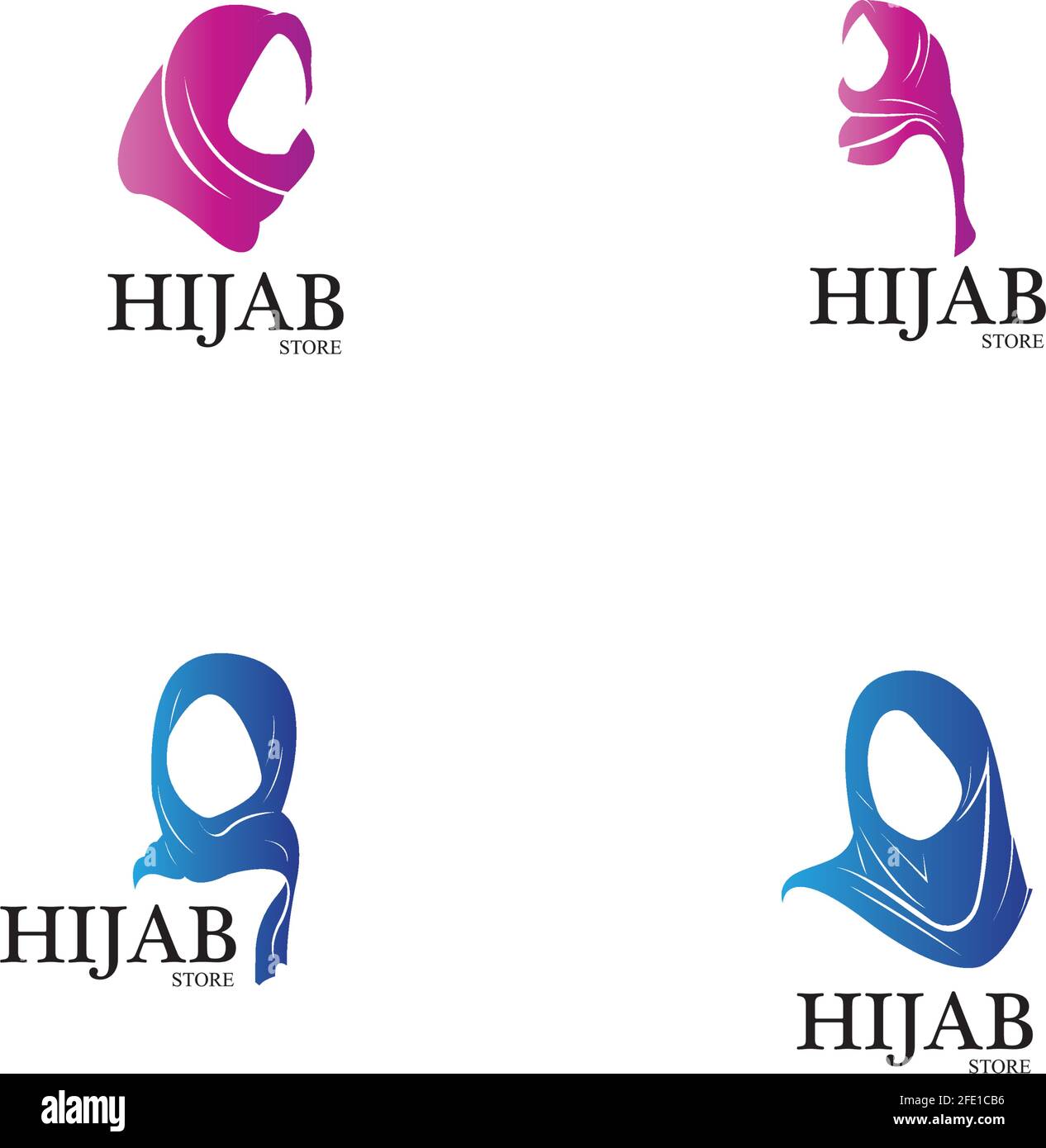 muslimah hijab logo template vector illustration design-vector Stock ...