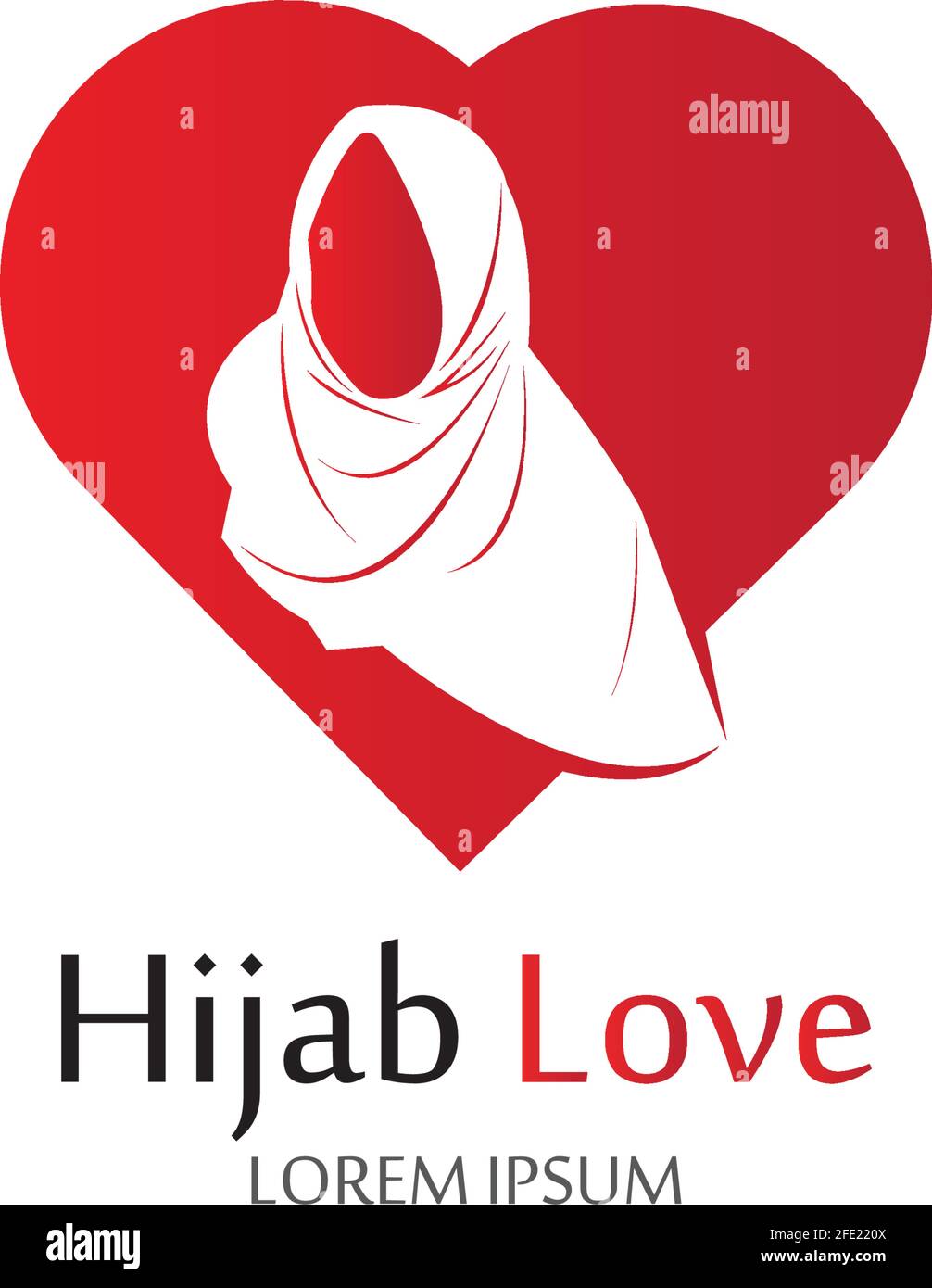 Hijab Love logo vector icon design template-vector Stock Vector Image ...