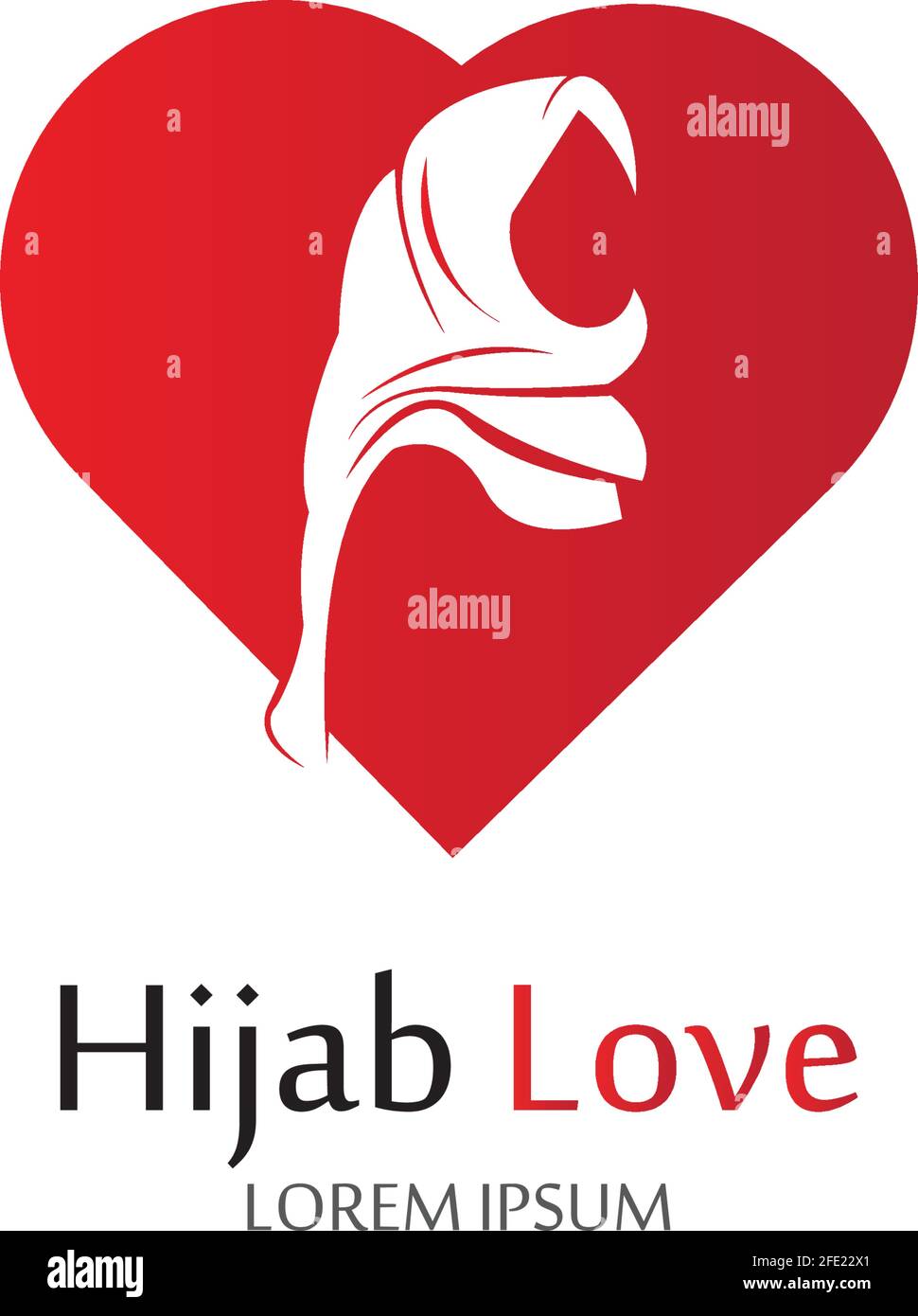 Hijab Love logo vector icon design template-vector Stock Vector Image ...